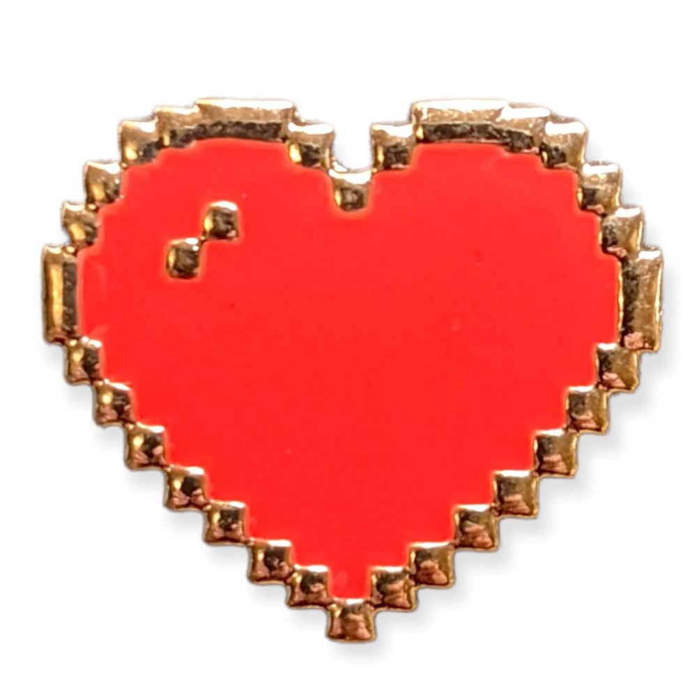 Red 8 Bit Pixel Heart Disney Tiny Pin Gem